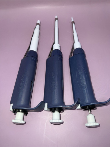 Set 3 Rainin Pipet-Lite Pipettes L20, L200, And L1000 Lts Tips Range 2 ...