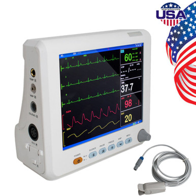 Portable 8'' Medical 6-Parameter Patient Monitor Vital Sign Cardiac Icu ...