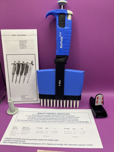 P4812-50 Labnet Biopette Plus 12 Channel Pipette Autoclavable Pipettor ...