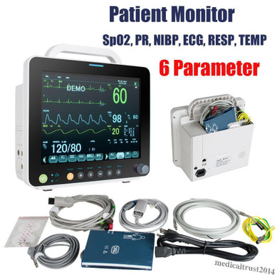 Portable 12 Patient Monitor - 6 Parameter Icu Ccu Vital Signs Machine ...
