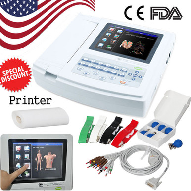 Touch Ecg Machine Ekg Electrocardiograph 12 Channel+Interpretation+Usb ...