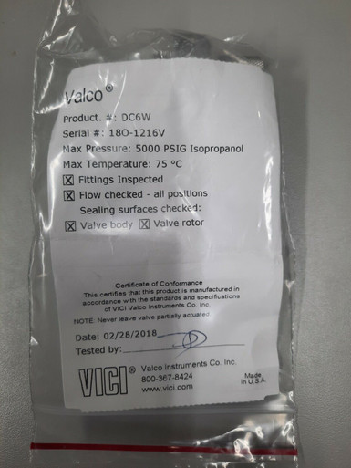 Vici Dc6W-K-Lp Valco Leap Pal Ctc Valve 100.Lc62S - Industrial Lynx