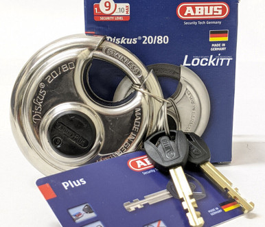 Abus 20/80 Large Diskus Round Padlock Plus Cylinder - Industrial Lynx