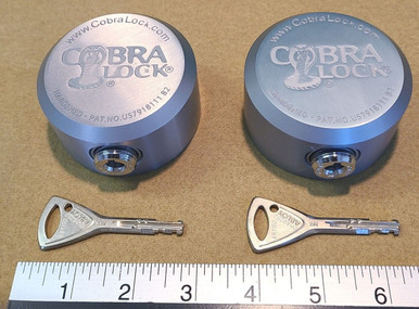 2 X Cobra Heavy Steel Puck Locks W/ Abloy Plug Locking Cylinders & 2 ...