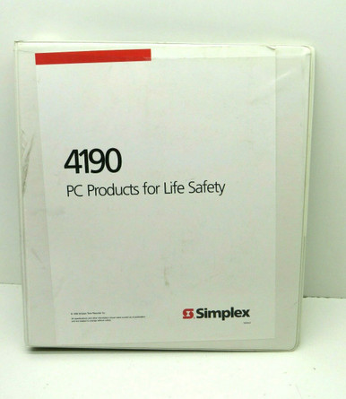 Simplex 4120 Graphical Command Center Operating Instructions 4190 ...