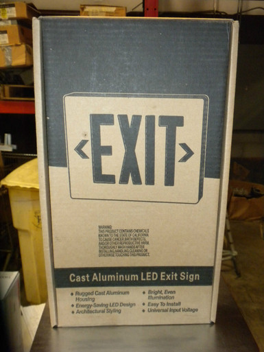 Hubbell Dual Lite Sempra Cast Aluminum Led Exit Sign Red - Industrial Lynx
