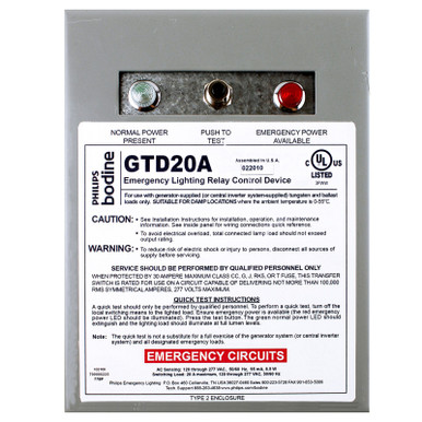 Philips Bodine Gtd20A Lighting Relay Control Transfer Bypass Device ...