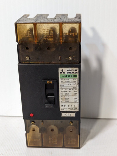 Mitsubishi Nf100-Cb Circuit Breaker, 100A, 3 Pole, 125-500V ...