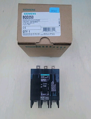 Siemens - Bqd350 - Molded Case Circuit Breaker - 50A, 3-Phases, 480V ...