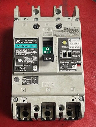 Fuji Electric Earth Leakage Circuit Breaker Ew125Jagu - 3P 125 Amp, No ...