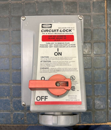 Hubbell Circuit-Lock Pin & Sleeve Mechanical Interlock 430Mi7W, 30A ...