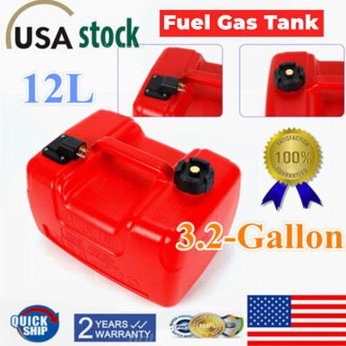 3 Gallon Portable Marine Outboard Boat Motor Gas Tank External Fuel ...
