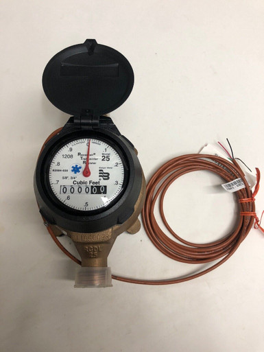 Badger 5/8X3/4 M25 Brass Water Meter Rtr Register Cubic Feet ...