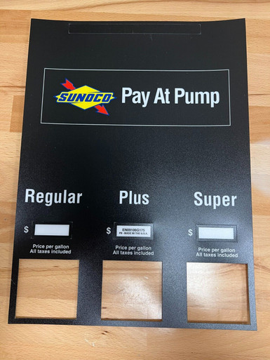 Gilbarco Encore Sunoco Grade Select Panel Overlay W/ Totalizer Cutout ...