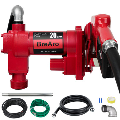 Fuel Transfer Pump Automatic Nozzle, 20 Gpm High Flow 12 Volt Dc Pump ...