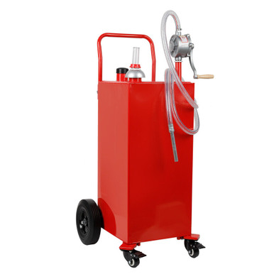 35 Gallon Gas Caddy Fuel Storage Tank Hand Siphon Pump With Rolling ...