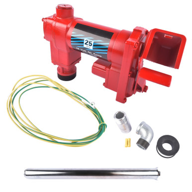 12 Volt Fuel Transfer Pump W/Automatic Nozzle 25 Gpm High Flow Dc Fuel ...