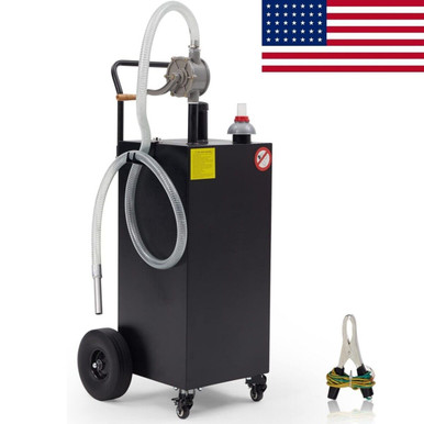 40 Gallon Gas Caddy W/ Pump Gasoline Tank Fuel W/2 Wheels For Boat Car ...
