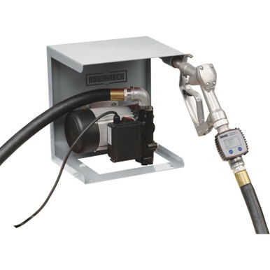 Roughneck 120V Fuel Transfer Pump, 22 Gpm, Meter, Manual Nozzle, Hose ...