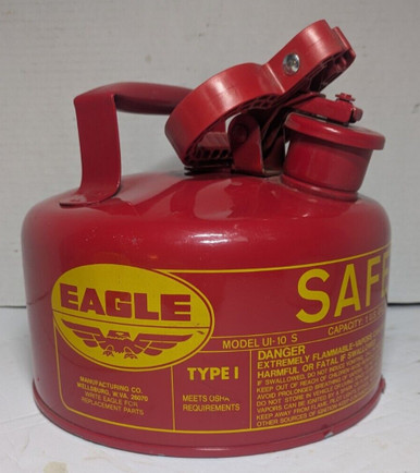 Eagle Ui-10 S Type 1 One Gallon Round Metal Safety Gas Can - Industrial ...
