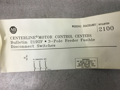 Allen-Bradley 60 Amp Motor Control Center 600 Volts 3 Phase ...