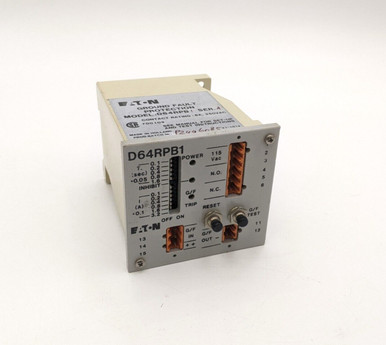 Eaton D64Rpb1 Ground Fault Protection Relay 115Vac Contact Rating 8A ...