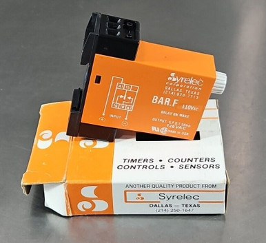 Syrelec Time Relay Bar.F 110/ 120 Vac 5 Amp 10 Seconds - Industrial Lynx
