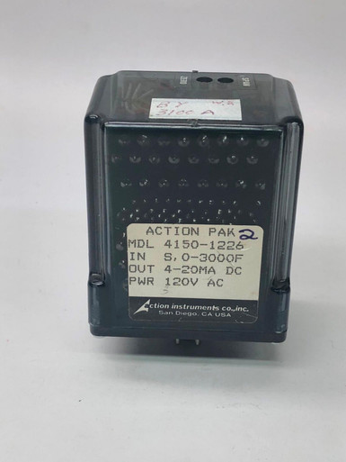 Action Pak Relay Model 4150-1226 In: S, 0-3000F Out: 4-20Madc 120Vac ...