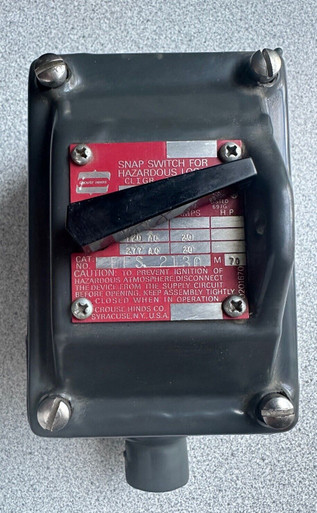 Crouse Hinds Efs2130 Hazardous Location 20 Amp 3 Pole Snap Switch 120 ...