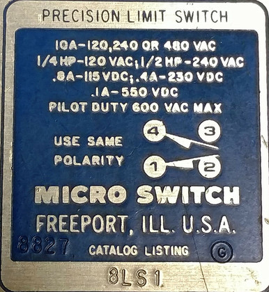 Honeywell / Microswitch 8Ls1 Precision Limit Switch - Industrial Lynx