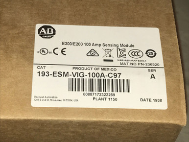 Allen-Bradley 193-Esm-Vig-100A-C97 E300/E200 100A Sensing Module ...