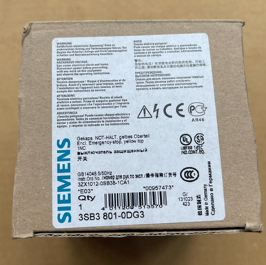 Siemens 3Sb3801-0Dg3 Emergency Stop Button Switch - Industrial Lynx