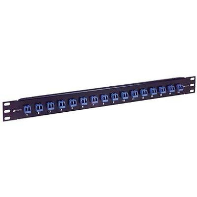 L-Com Pr175Dlcb16B 1.75In X 19In Patch Panel W/16 Lc Multimode Couplers ...