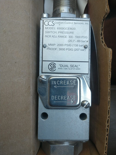 Ccs 6900Gcem20 Pressure Switch 300-1000Psi - Industrial Lynx