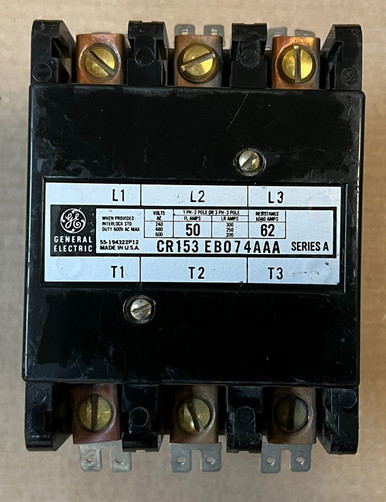 General Electric Ge Cr153 Eb074Aaa Contactor Series A 3 Phase 600V Ac ...