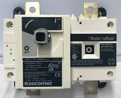 Socomec Dc Disconnect Switch 27Pv2019, Sirco Pv 2P 200A Iec60947-3 ...