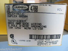 Hubbell 4700, Box Of (10) Duplex L5-15R 15 Amp 125 Volt 3 Wire ...