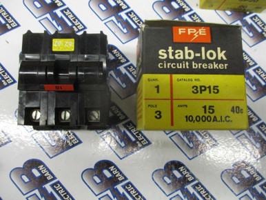 Fpe Na315 (3P15), 15 Amp 3 Pole 240 Volt Stab-Lok Circuit Breaker ...