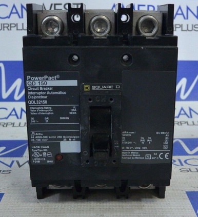 Square D Qdl32150 Qd150 3P 240V 150 Amp Circuit Breaker - Industrial Lynx