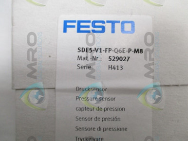 Festo Sde5-V1-Fp-Q6E-P-M8 Pressure Sensor - Industrial Lynx