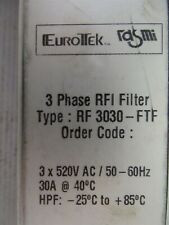 eurotek rf3030-ftf phase line filter phase 3 50-60hz 3x520vac ...