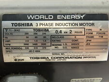 Toshiba Type Ik Induction Motor 0.4Kw .5Hp 3500 Rpm 220V 3Ph 3/4" Npt ...