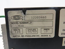 Ametek Panalarm 920 Alert Panel 4-Zone Annunciator Otc/Gas/Flame 120V ...