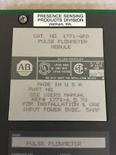Allen-Bradley Plc-5 Pulse Flowmeter Module 1771-Qrd Series A ...