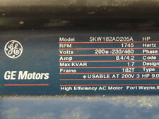 Ge 5Kw182Ad205A Air Compressor Ac Motor 3Hp 1745 Rpm 230/460V 3Ph 182T ...