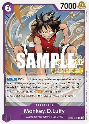 Monkey.D.Luffy (Judge Pack Vol. 2) (OP03-070) One Piece Promotion Cards ...
