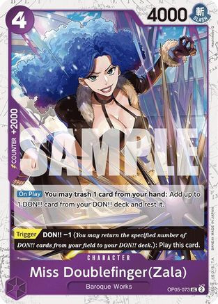 Miss Doublefinger(Zala) (Jolly Roger Foil) (OP05-073) Premium Booster ...