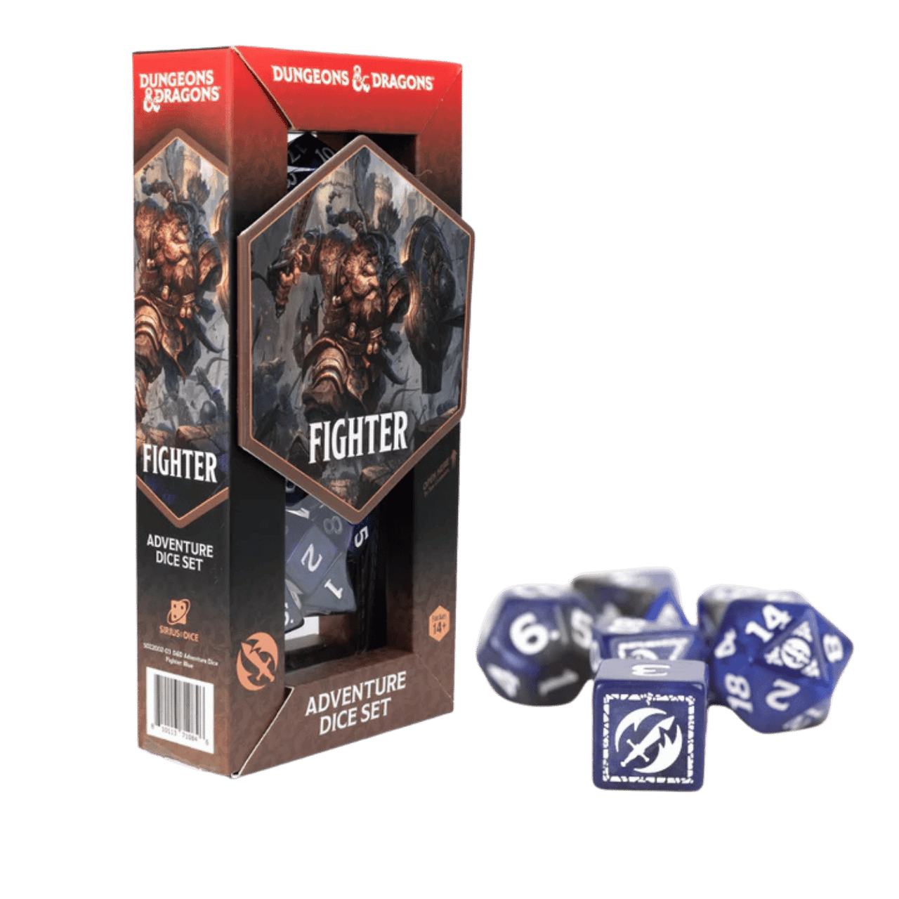 Sirius Dice: Dungeons & Dragons Adventure Dice Set - Fighter - Blue ...