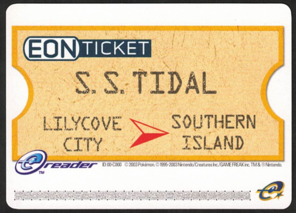 Pokemon 2003 Eon Ticket Promo e-Reader E Card - Ruby & Sapphire - Game ...