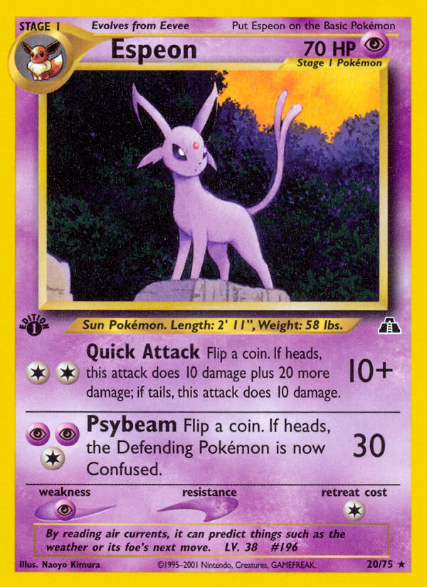 Espeon 20/75 - Neo Discovery Unlimited - Game Nerdz